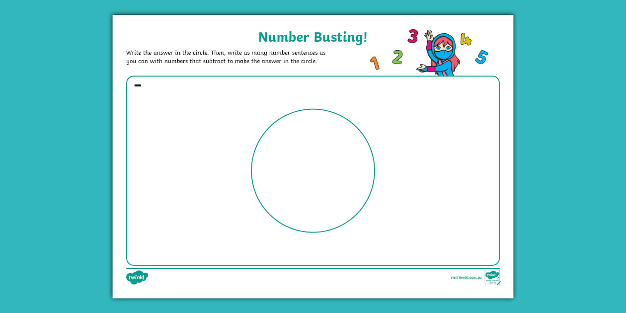 Busting Numbers! Partitioning with Subtraction Activity Sheet