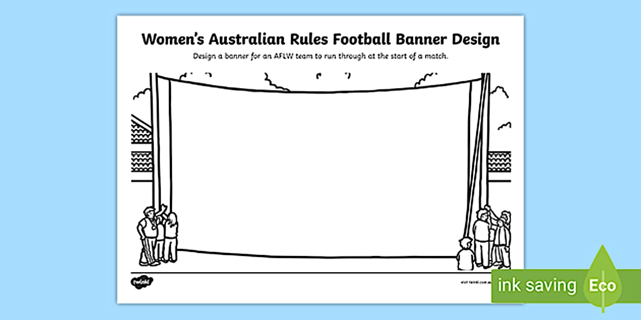Women's Australian Rules Football Banner Design Worksheet