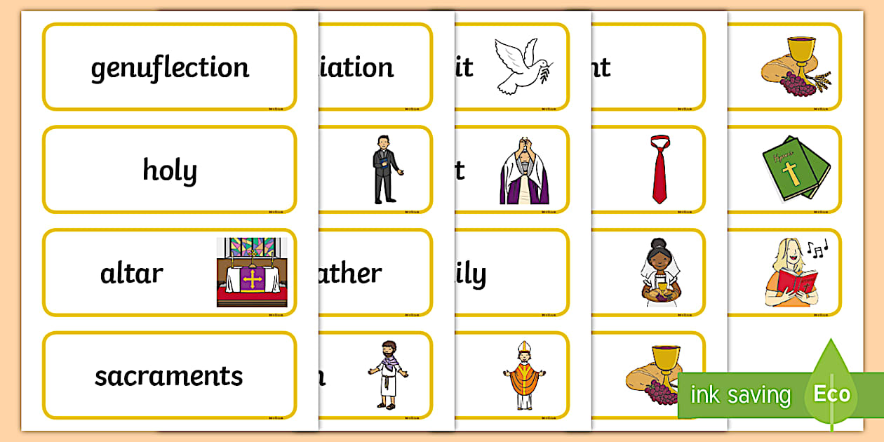 First Holy Communion Word Cards (teacher made) - Twinkl