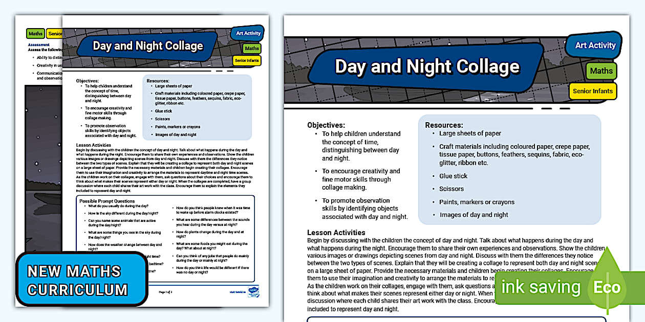 Day And Night Art Activity | Day And Night Resources