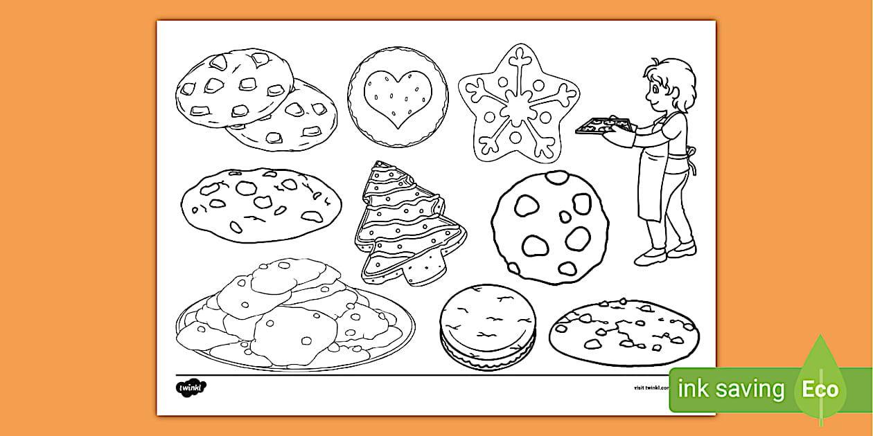 Cookie Colouring Page (Teacher-Made) - Twinkl