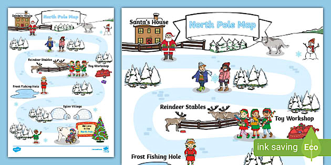 North Pole Role Play Map (teacher made) - Twinkl
