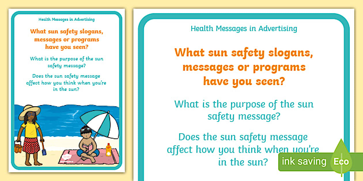 Sun Safety Messages in Advertising | Sun Safety Questions