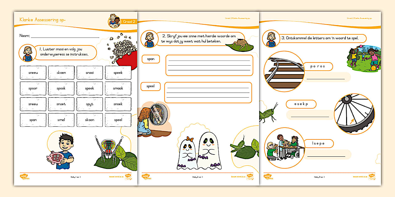 Graad 2 Klanke Assessering sp- (teacher made) - Twinkl