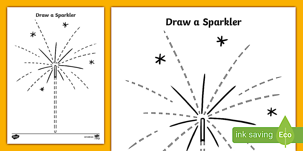 Draw a Sparkler Pencil Control Activity (teacher made)