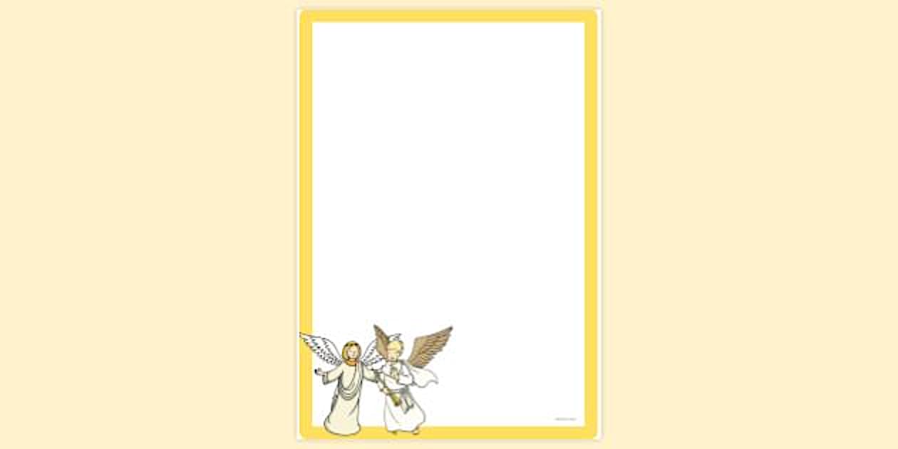 Simple Blank Angels Page Border | Page Borders | Twinkl