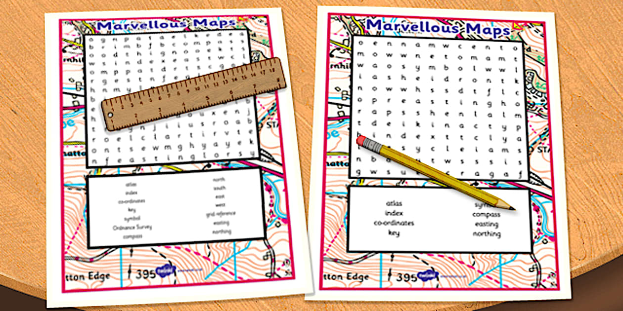 Marvellous Maps Wordsearch (teacher made) - Twinkl