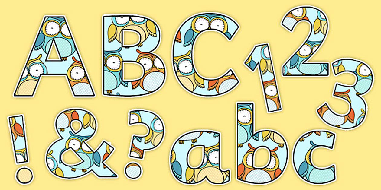 Owls Bulletin Board Letters and Numbers Pack (Teacher-Made)