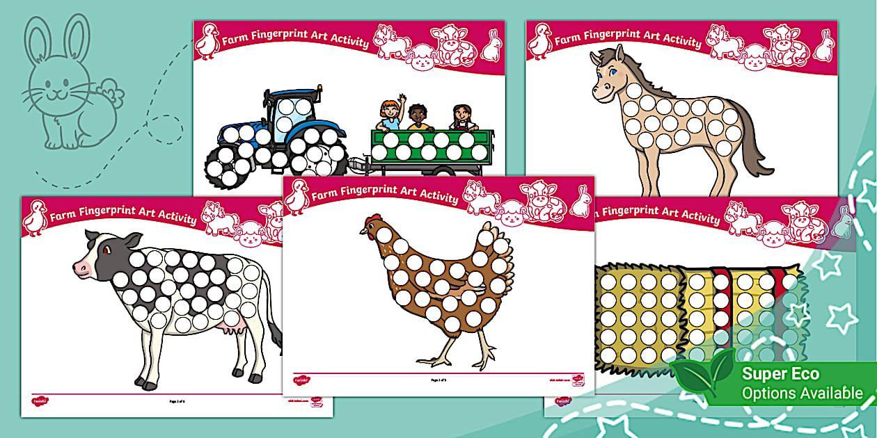 Farm Fingerprint Art Activity