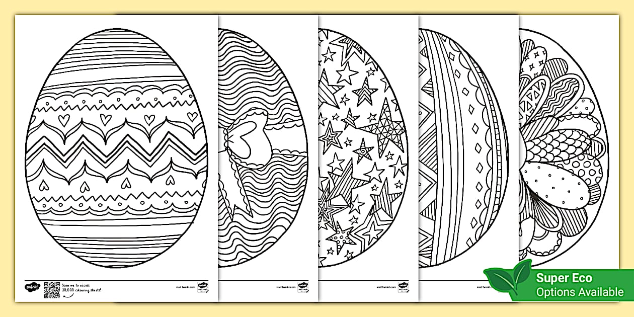 Easter Egg Colouring Sheets - Easter Mindfulness Colouring