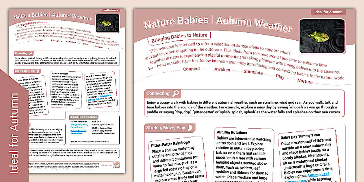 EYFS Nature Babies Outdoor Learning: Autumn Weather | Twinkl
