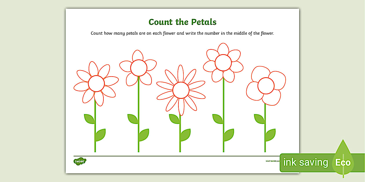 👉 Count the Petals Activity Sheet - Twinkl