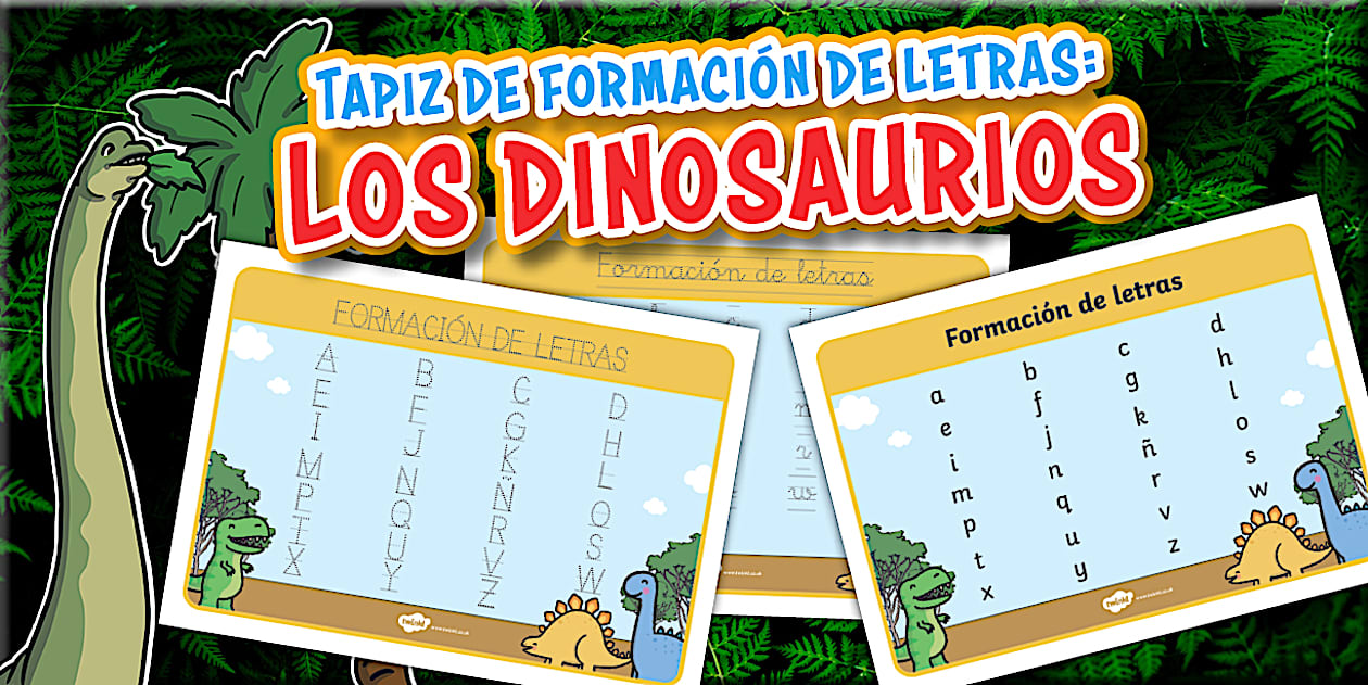 Tapiz de formación de letras: Los dinosaurios | Twinkl