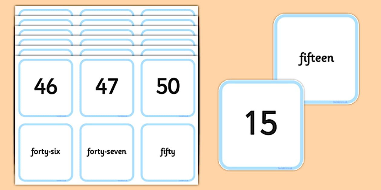 Number Snap Numerals and Number Words 0-50 (teacher made)