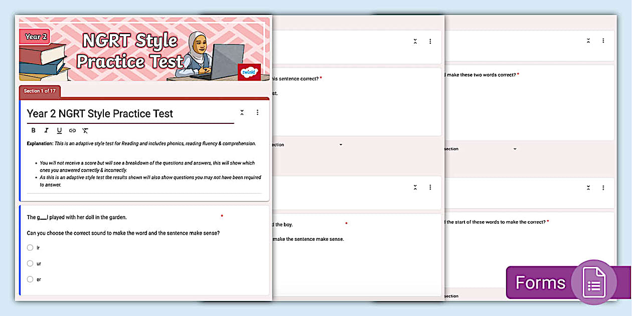 Year 2 NGRT Style Practice Test (Teacher-Made) - Twinkl