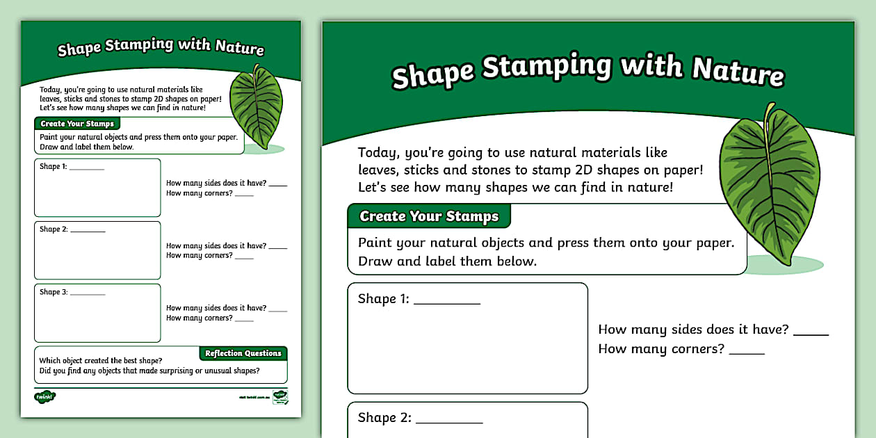Outdoor Maths: Shape Stamping with Nature (Teacher-Made)