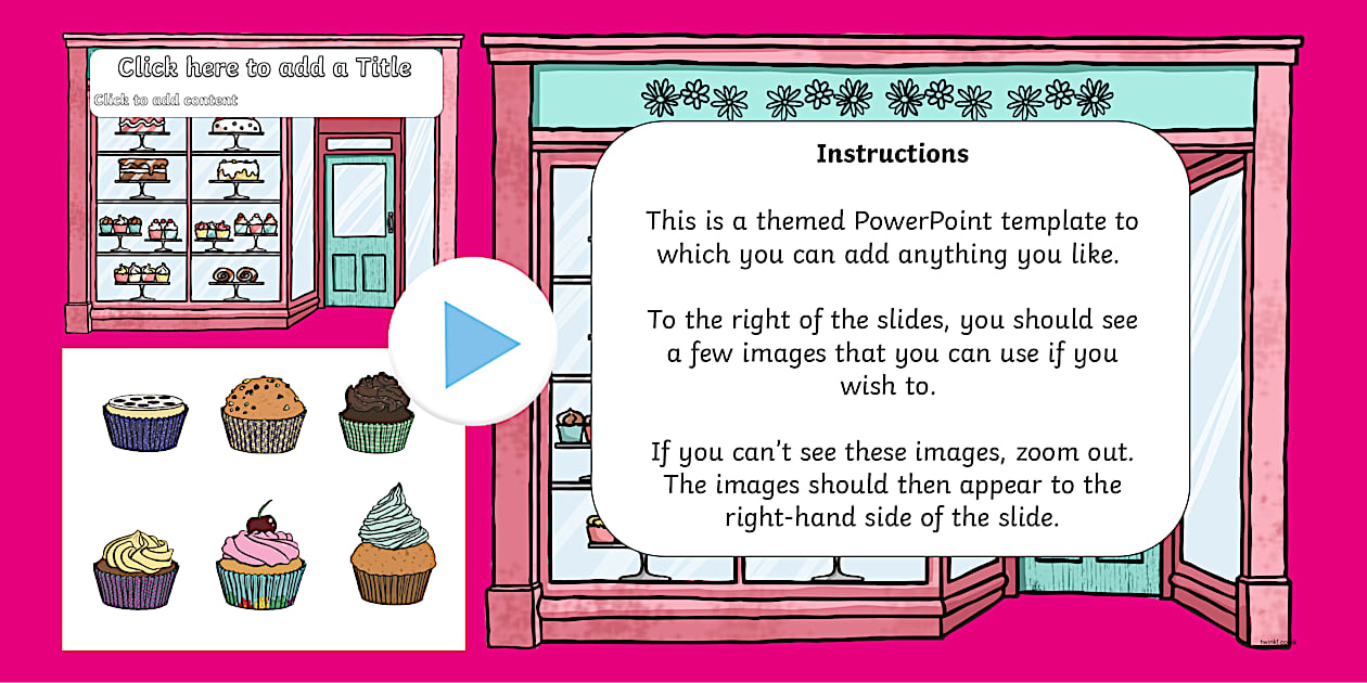 Cupcake Themed Editable PowerPoint Template - Twinkl