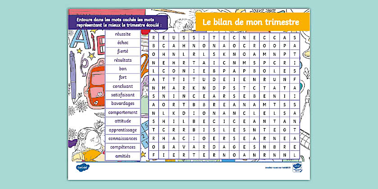 Le bilan de mon trimestre (teacher made) - Twinkl