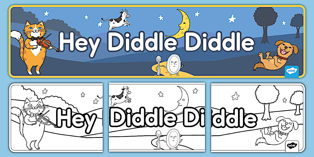 Hey Diddle Diddle Banner (teacher made) - Twinkl