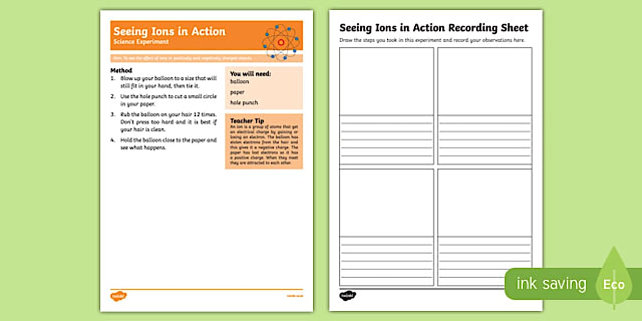 Seeing Ions in Action Science Experiment-Australia - Twinkl