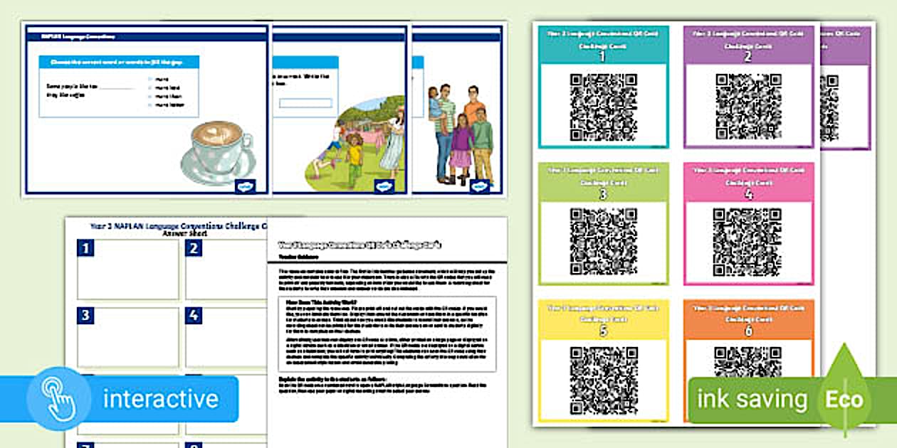 Yr 3 NAPLAN Language Conventions Challenge QR Code Cards