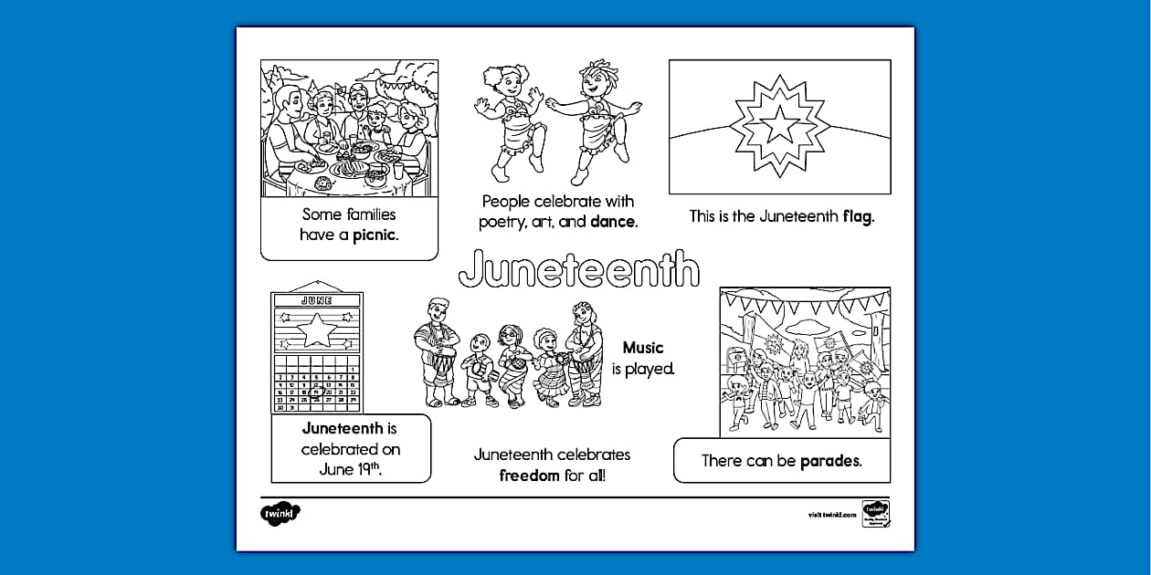 Juneteenth Coloring Sheet for K-2nd Grade | Twinkl USA