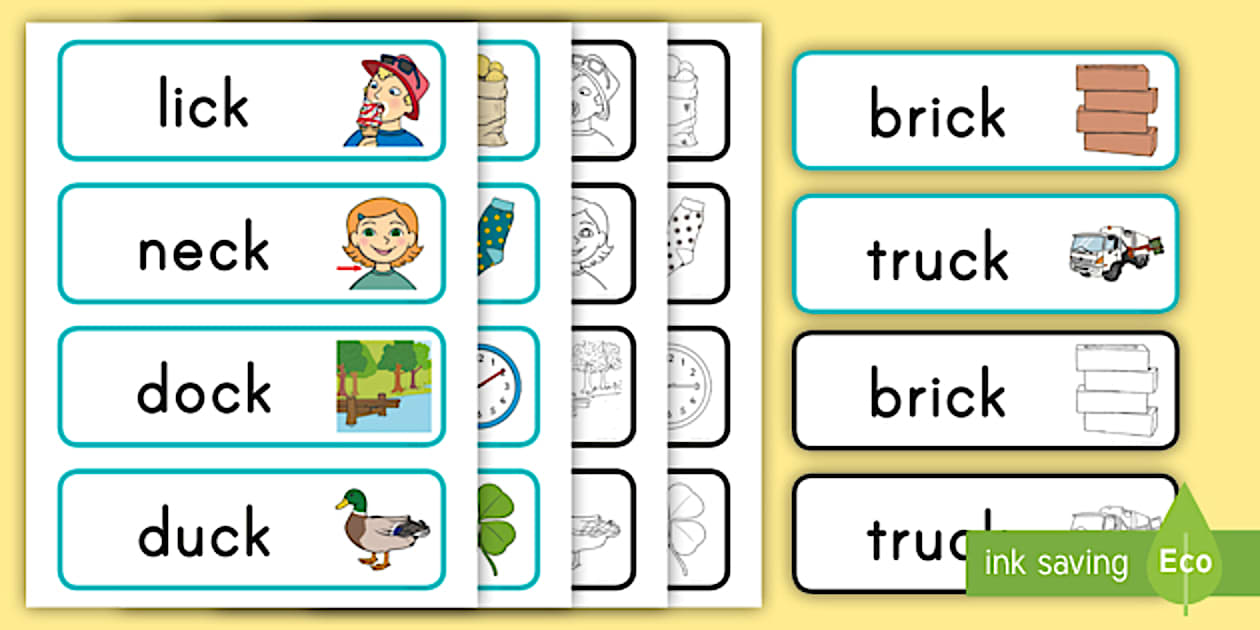 -ck Digraph Word Cards (Teacher-Made) - Twinkl