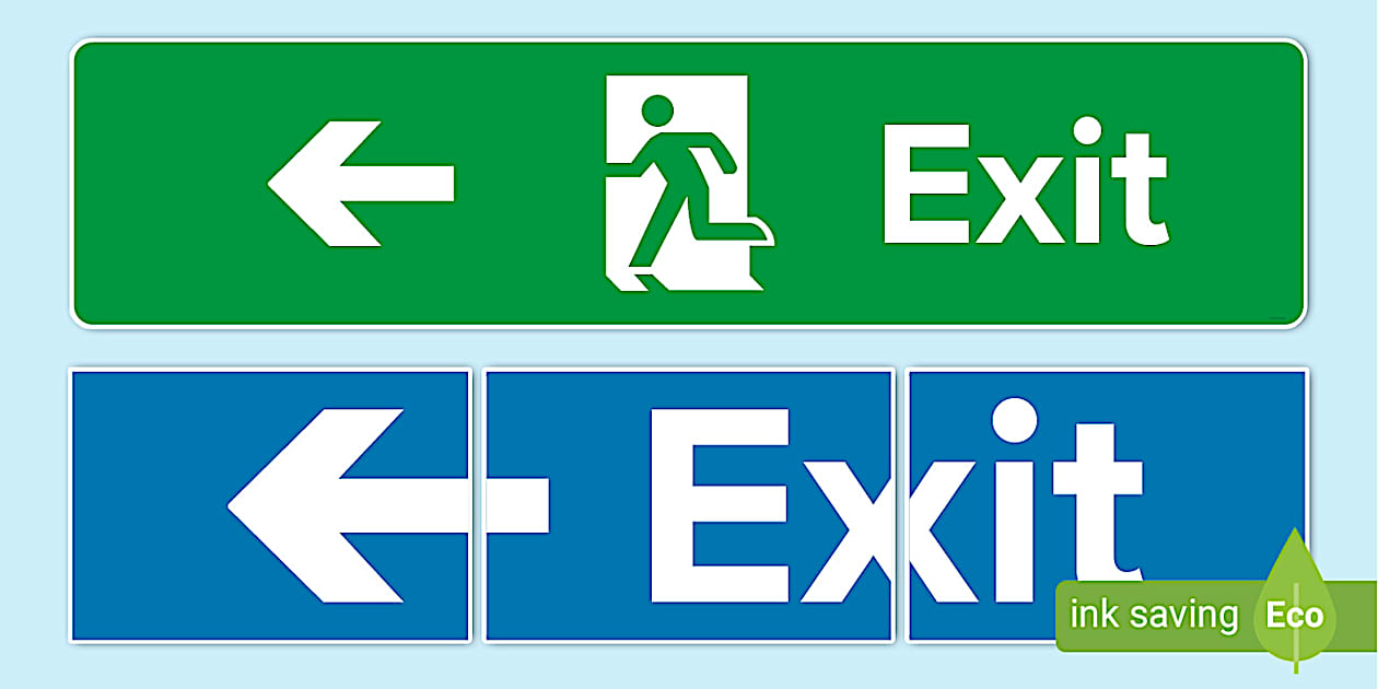 Exit Left Sign Banners – Signs – Twinkl Resources