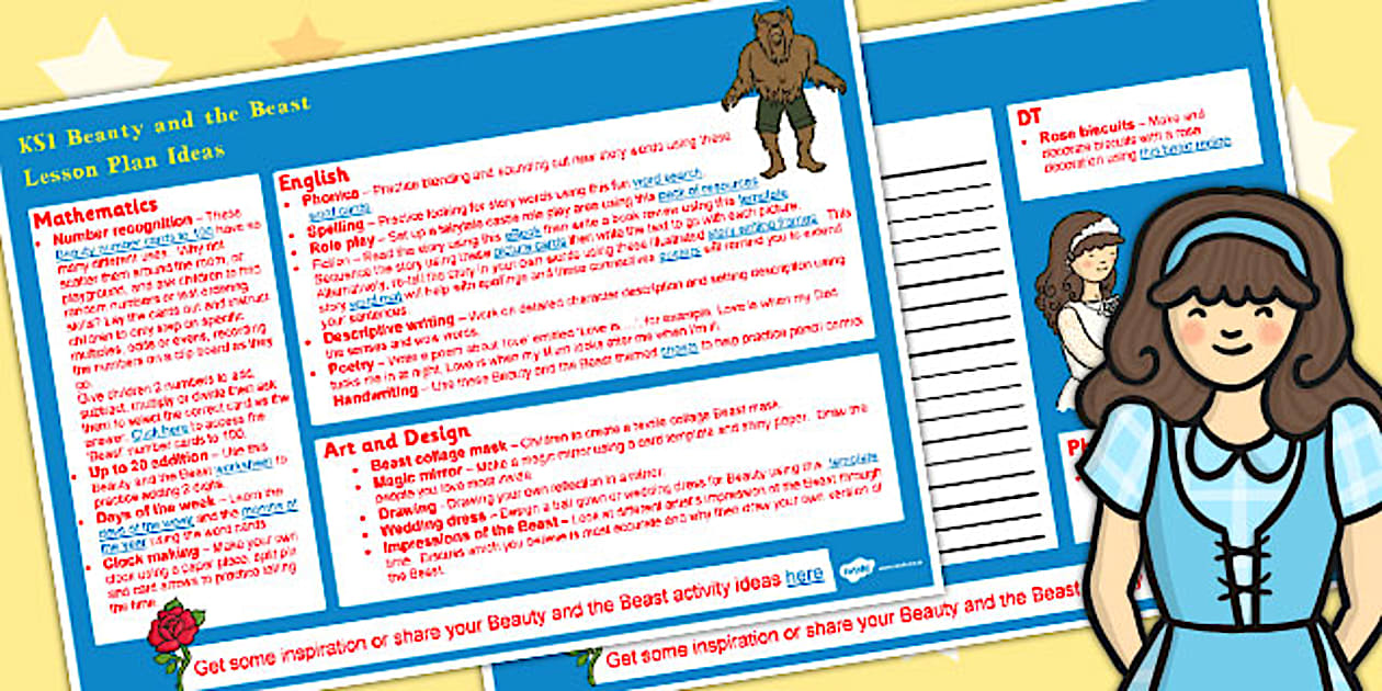 Beauty and the Beasts Lesson Plan Ideas Editable - Twinkl