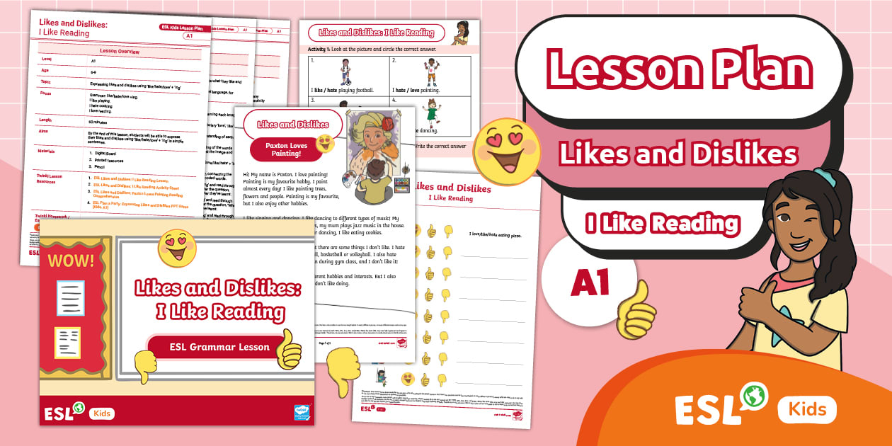 ESL Likes & Dislikes Lesson Plan {Kids}