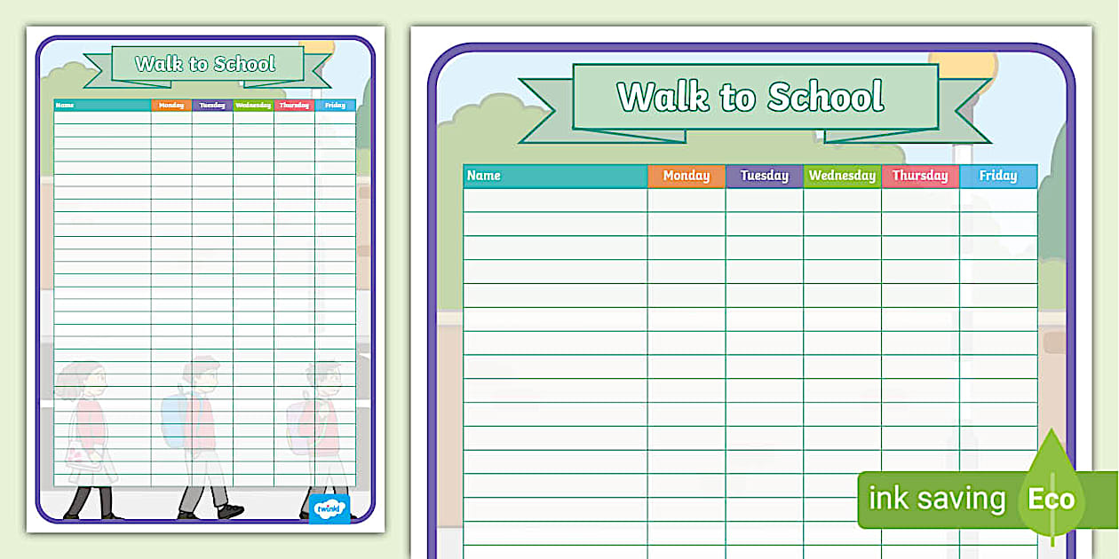 Walk to School Week Class Wall Chart (teacher made) - Twinkl