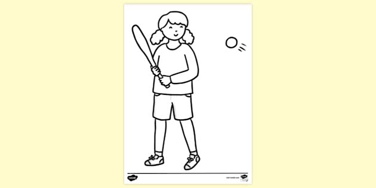 Softball Colouring | Colouring Sheets (Teacher-Made)