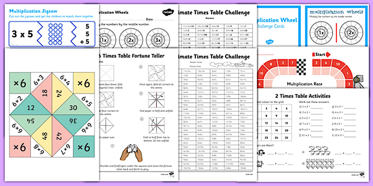 Times Tables Bumper Activity Pack (teacher made) - Twinkl