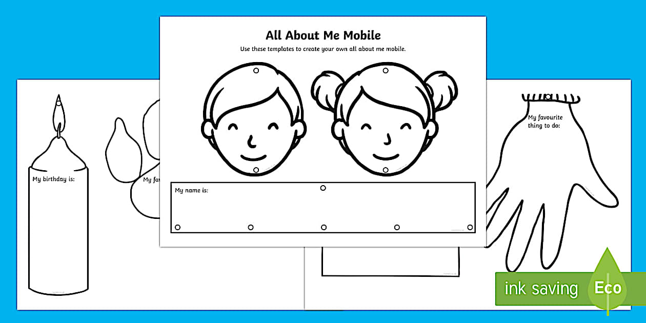 All About Me Mobile (teacher made) - Twinkl