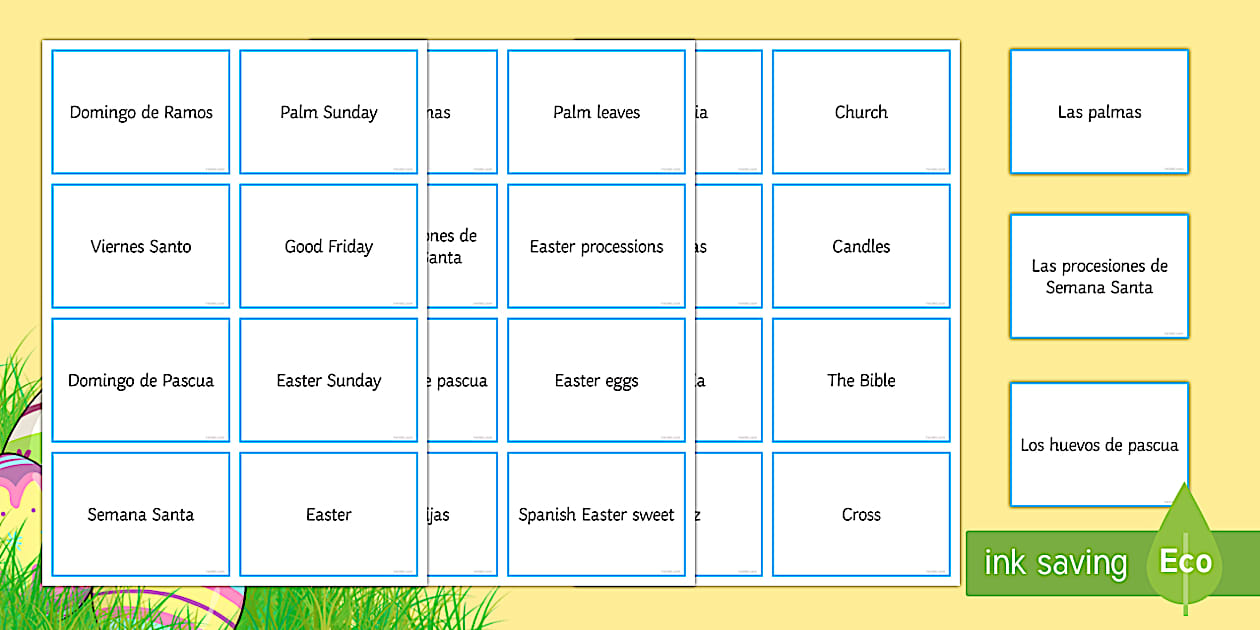 Easter Vocabulary Matching Cards (teacher made) - Twinkl