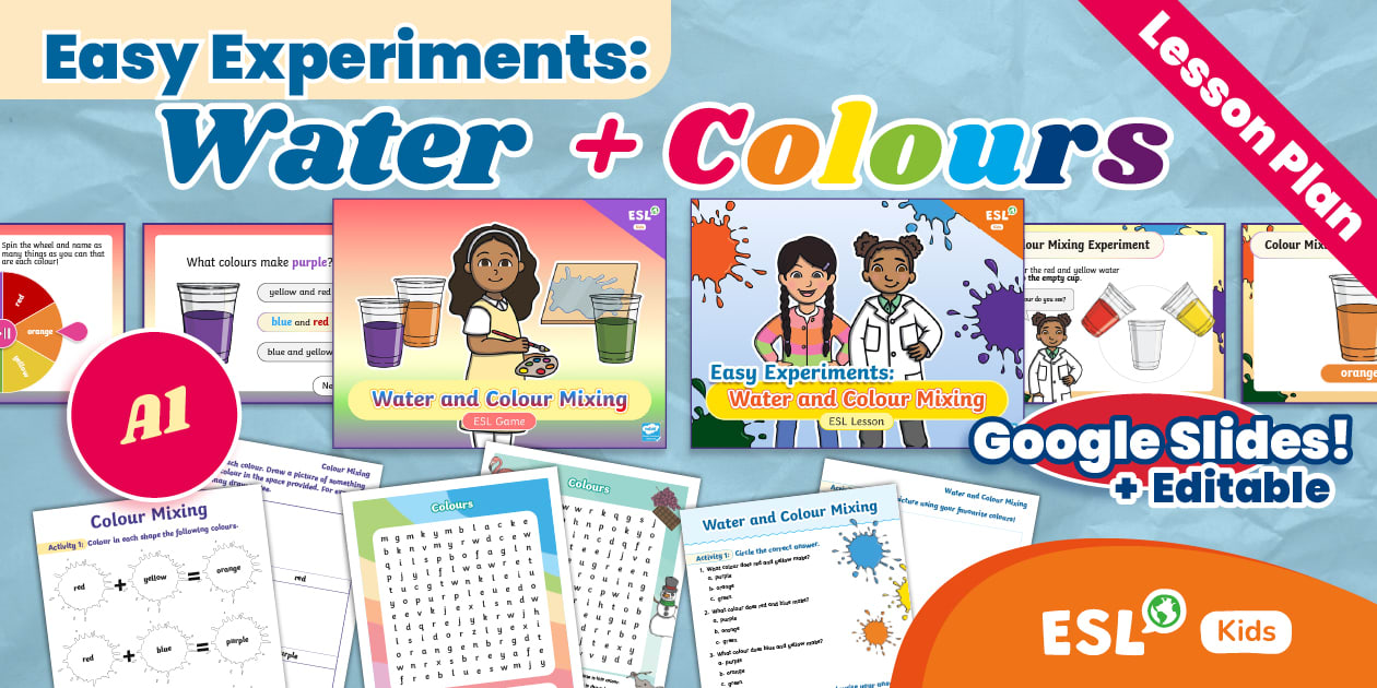 {ESL} Water + Colour Mixing Lesson Plan