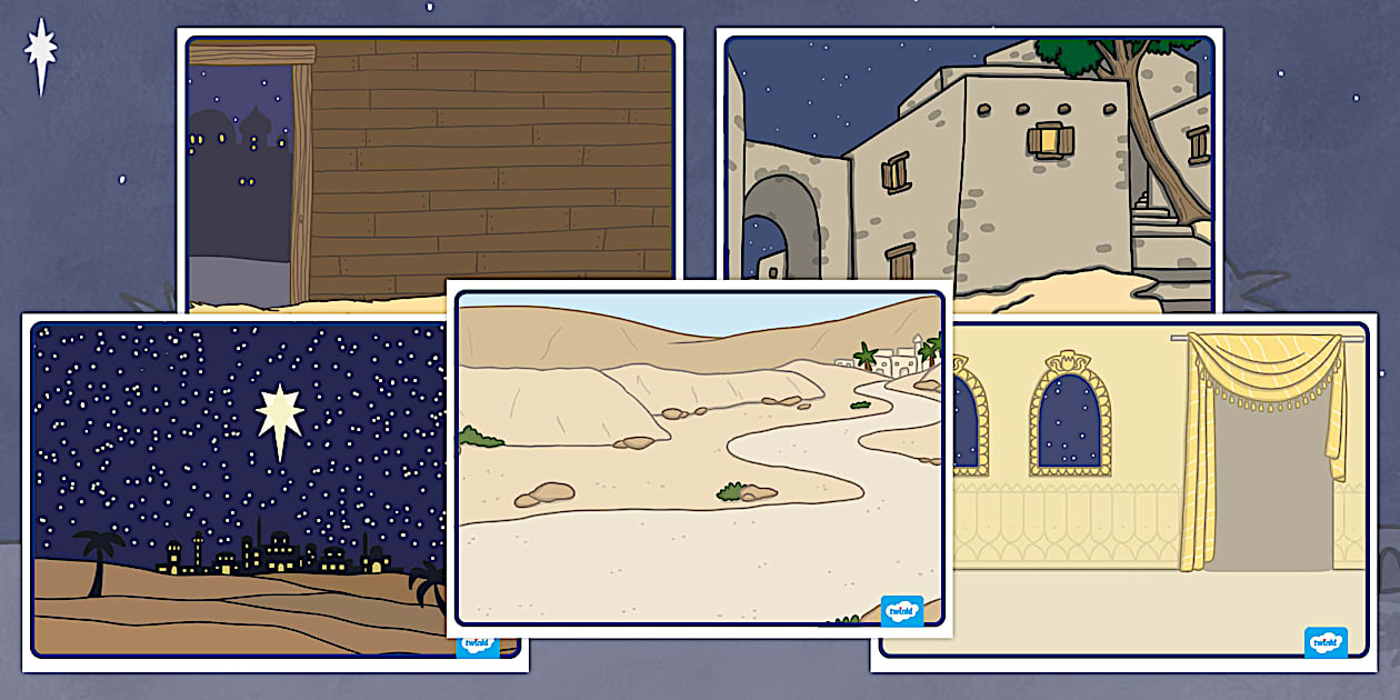 Nativity Backgrounds Display Posters - - Twinkl