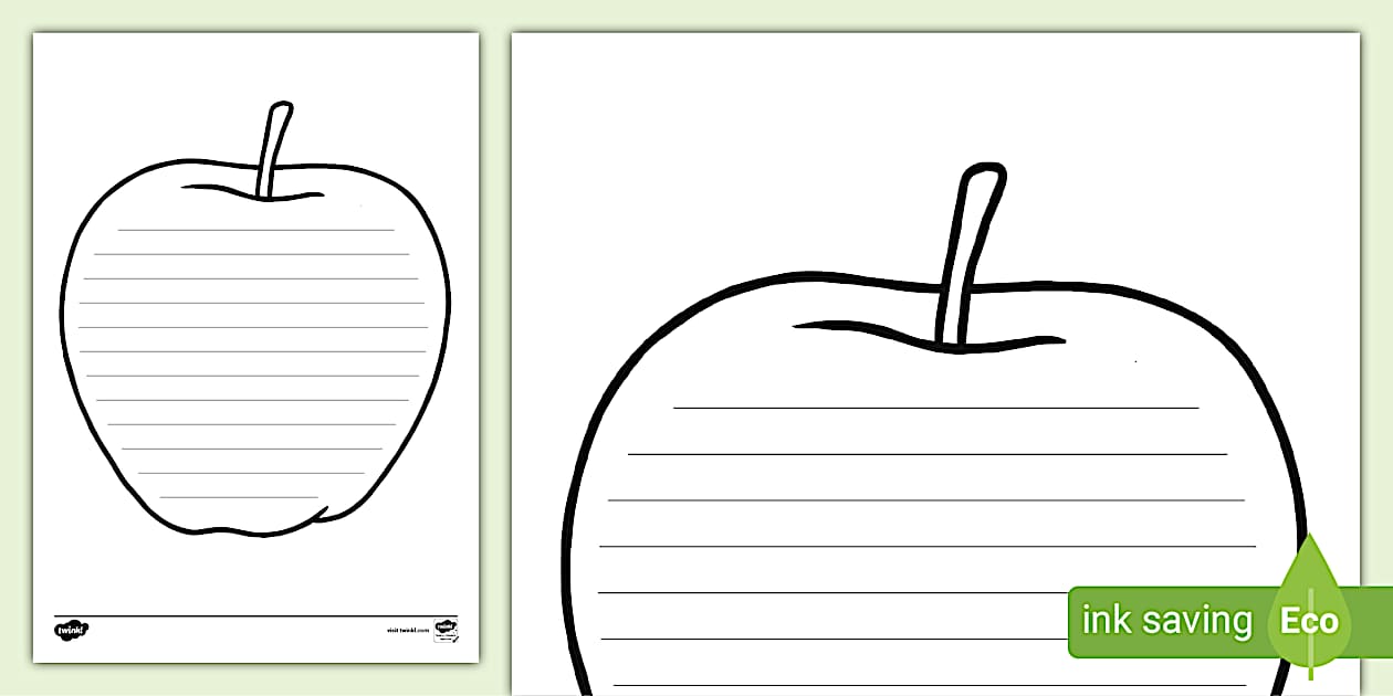Apple Writing Template (teacher made) - Twinkl