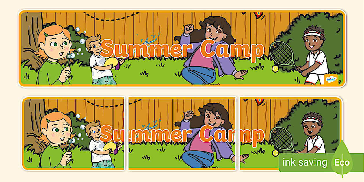 Summer Camp Banner - Twinkl Kindergarten