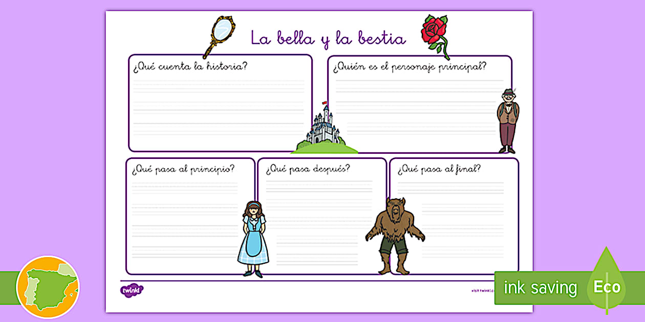 Ficha de actividad: La bella y la bestia - Twinkl