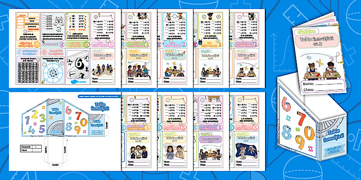 Cărticele cu tabla înmulțirii – Pachet cu resurse