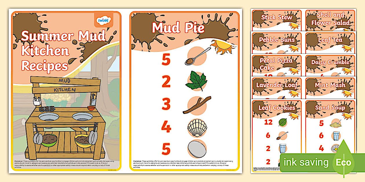 Summer Mud Kitchen Recipe Cards (Teacher-Made) - Twinkl