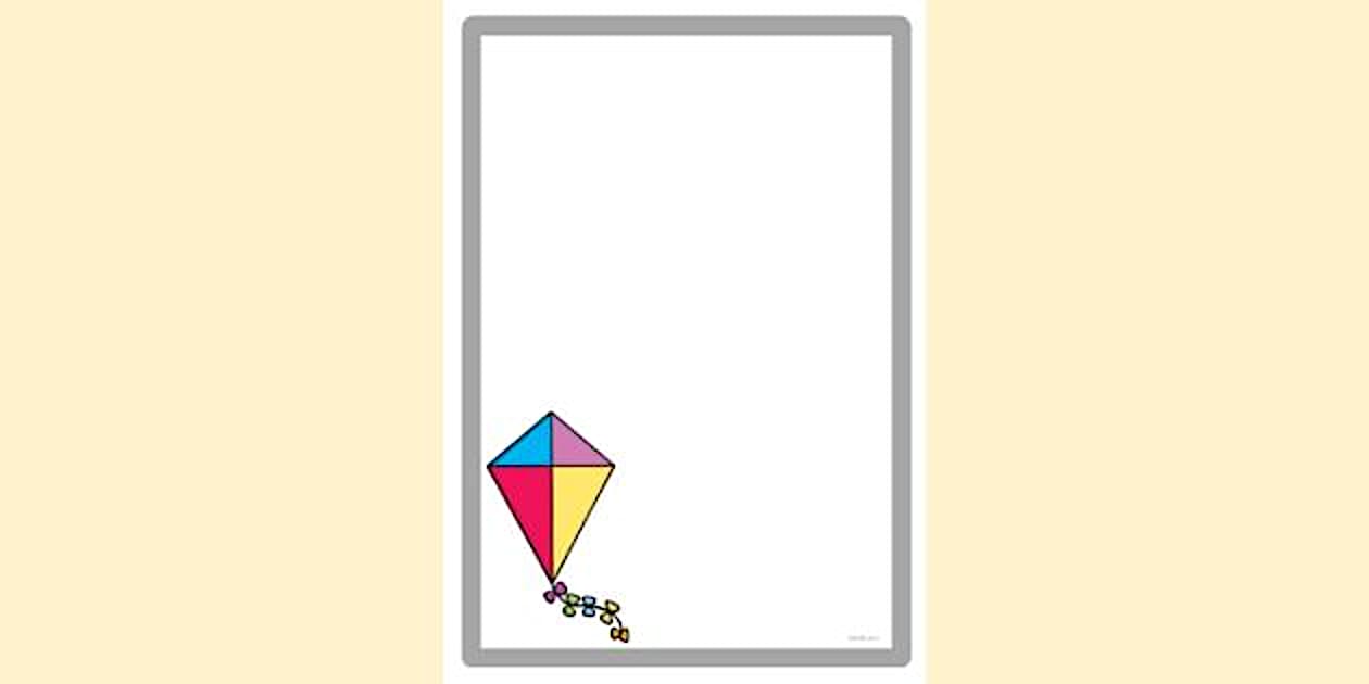 Simple Blank Paper Kite Border | Page Borders | Twinkl