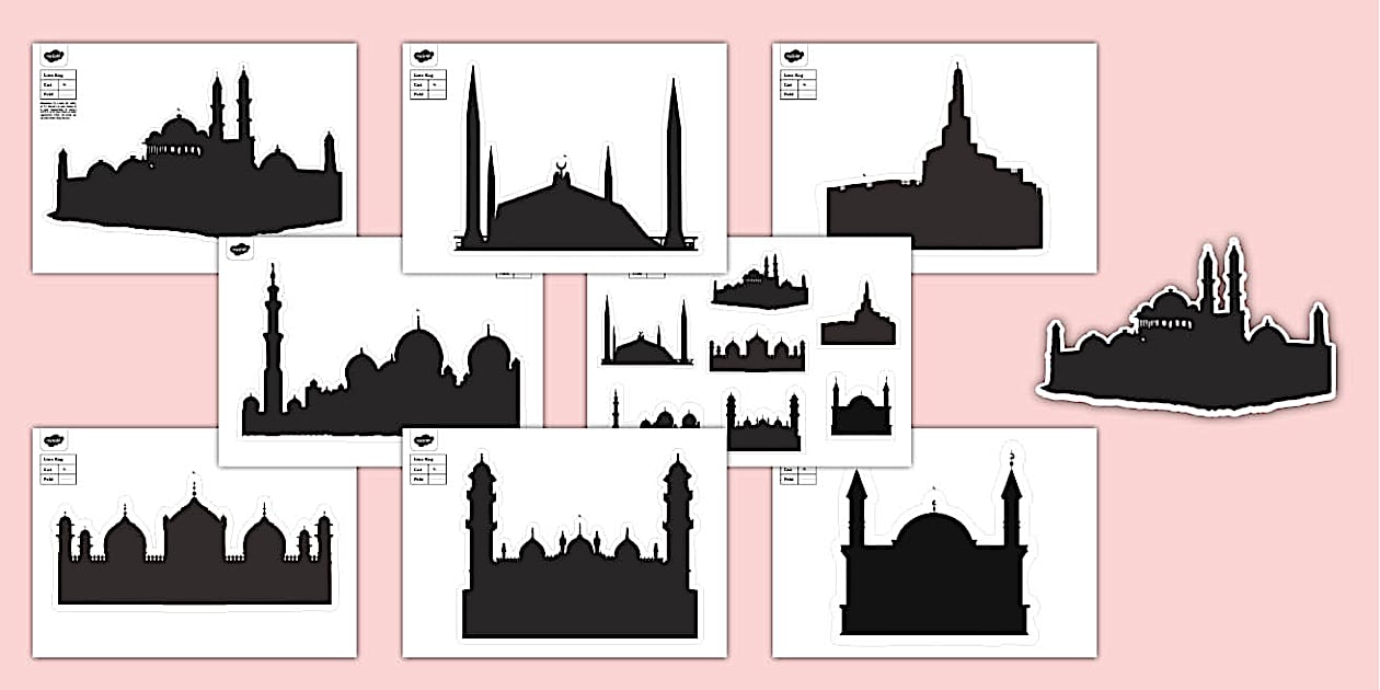 Mosque Silhouette Cut-Outs - Twinkl Display (Teacher-Made)