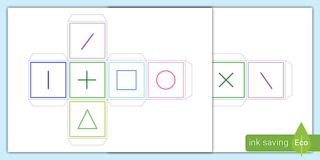 Pre-Writing Shapes Dice Nets | Twinkl (teacher made)