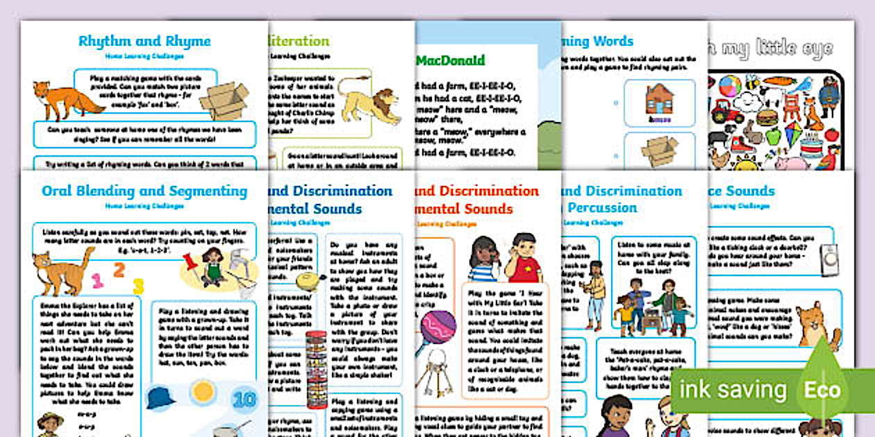 Letters and Sounds Reception Challenges - Home Learning Pack