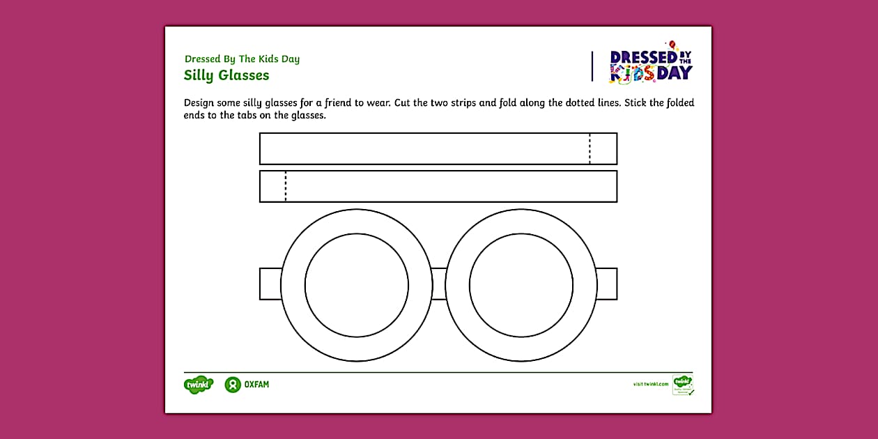 Dressed by the Kids Day Glasses Design Worksheet / Worksheet