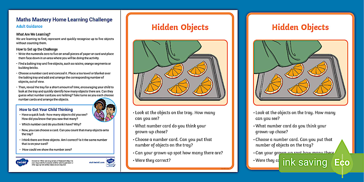 Maths Find, Subitise and Represent 0-5 Home Challenge