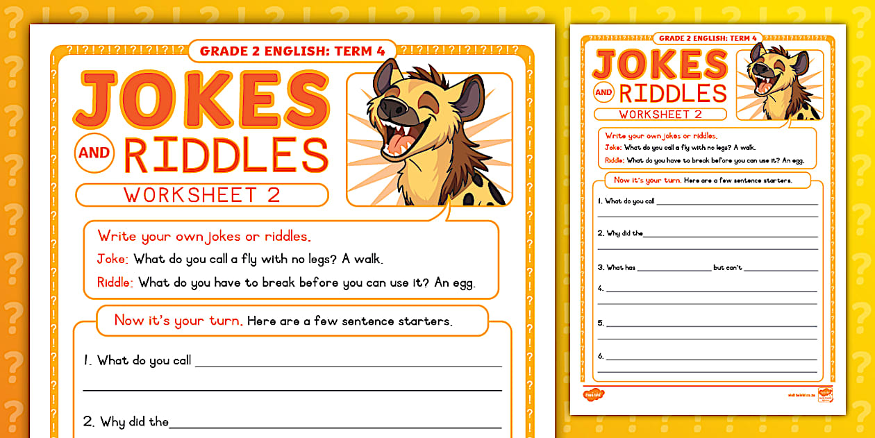 Grade 2 English Term 4 Jokes and Riddles Worksheet 2 (CAPS)