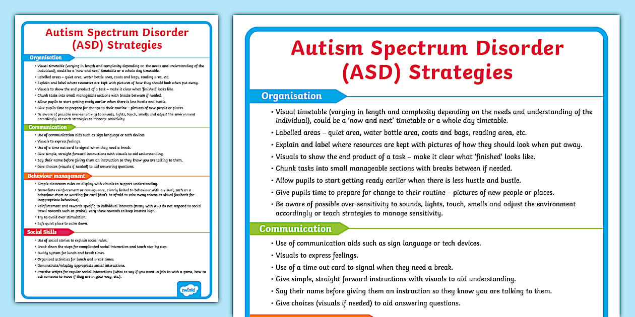 ASD Support Strategies Display Poster (Teacher-Made)